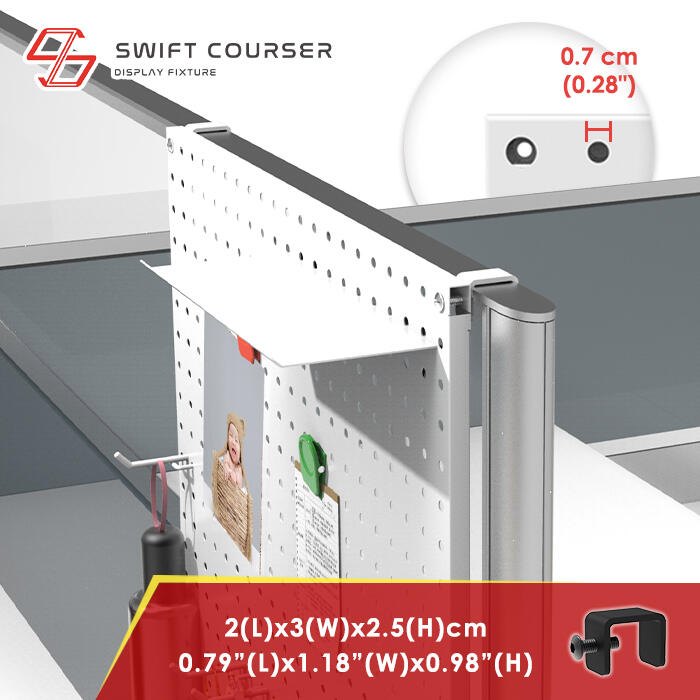 Office Cubicle Panel U-Clamp Support for Pegboard Rack