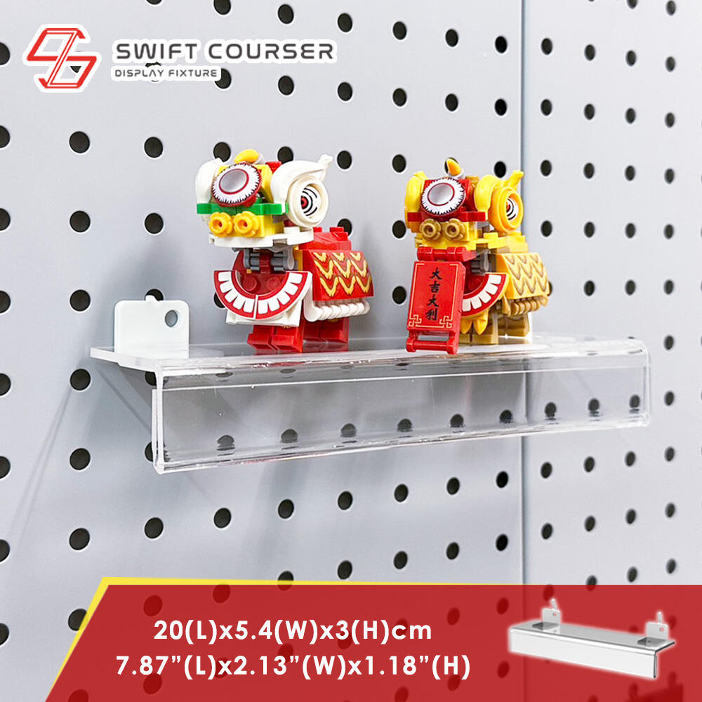 Pegboard Acrylic Shelf with Label Holder - Swift Courser