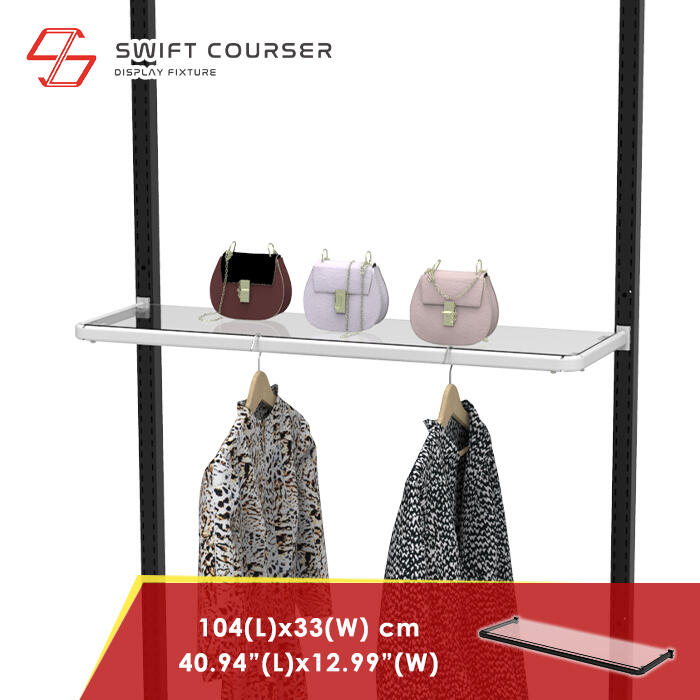 2 Way Glass Hangrail Shelf for Outrigger Wall