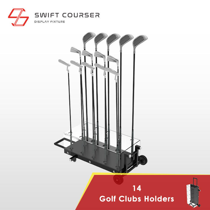 Golf Club Movable Storage Display on Wheels - Swift Courser